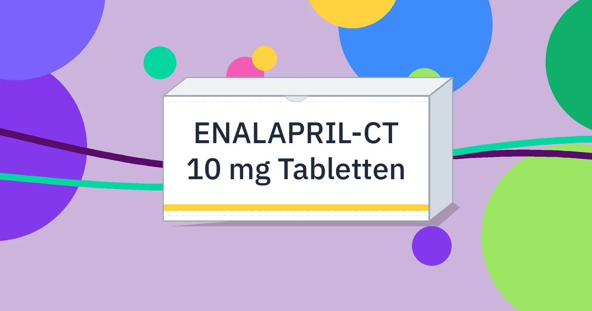 Symbolbild: Packung mit der Aufschrift ENALAPRIL-CT 10 mg Tabletten (PZN 00663344) – Verfügbarkeit und Bezug in Apotheken in Frankfurt am Main
