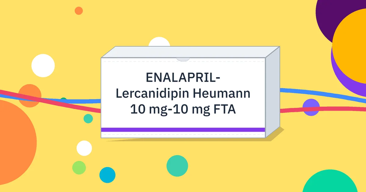 Symbolbild: Packung mit der Aufschrift ENALAPRIL-Lercanidipin Heumann 10 mg-10 mg FTA (PZN 18470723) – Verfügbarkeit und Bezug in Apotheken in Frankfurt am Main