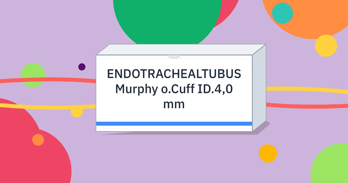 Symbolbild: Packung mit der Aufschrift ENDOTRACHEALTUBUS Murphy o.Cuff ID.4,0 mm (PZN 07217837) – Verfügbarkeit und Bezug in Apotheken in Frankfurt am Main