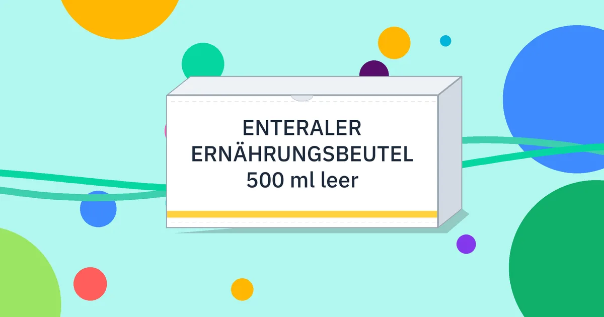 Symbolbild: Packung mit der Aufschrift ENTERALER ERNÄHRUNGSBEUTEL 500 ml leer (PZN 17273185) – Verfügbarkeit und Bezug in Apotheken in Frankfurt am Main