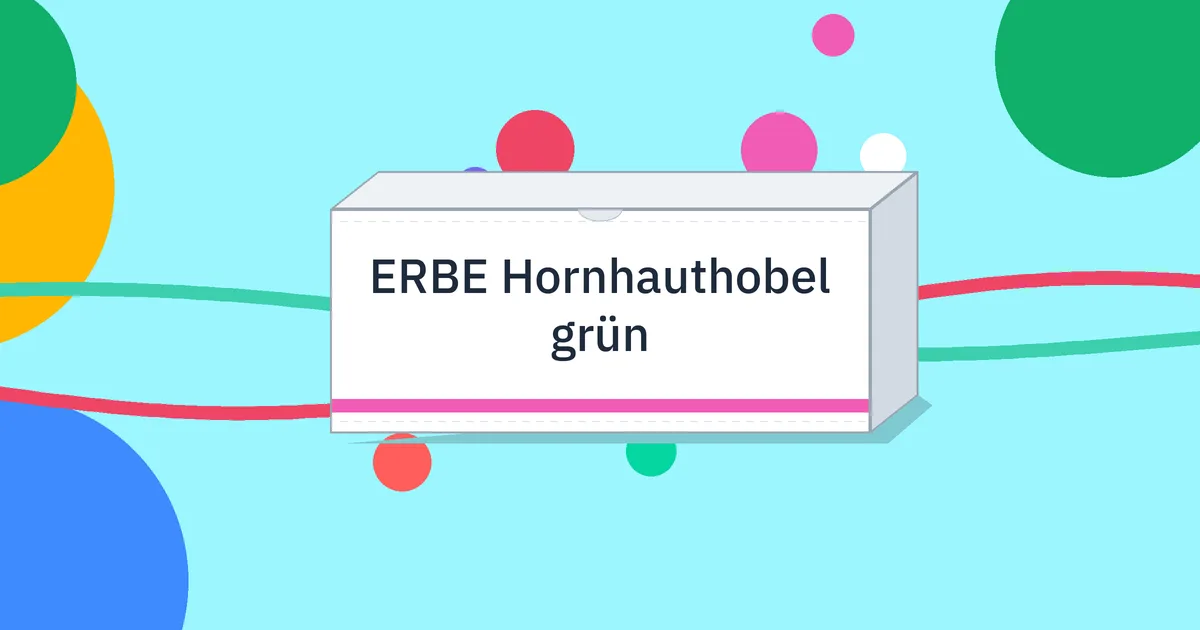 Symbolbild: Packung mit der Aufschrift ERBE Hornhauthobel grün (PZN 15887316) – Verfügbarkeit und Bezug in Apotheken in Frankfurt am Main