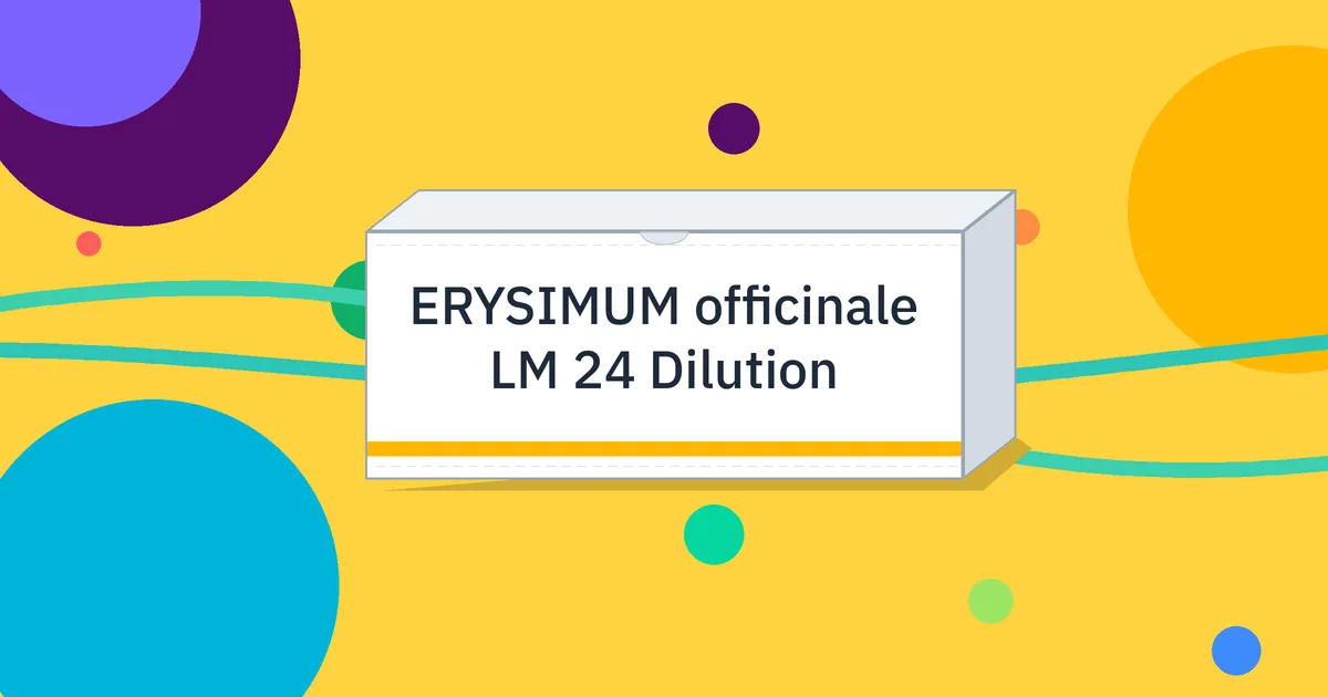 Symbolbild: Packung mit der Aufschrift ERYSIMUM officinale LM 24 Dilution (PZN 13479613) – Verfügbarkeit und Bezug in Apotheken in Frankfurt am Main