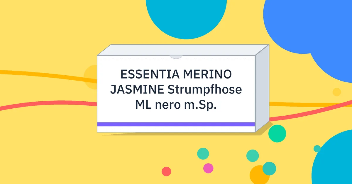 Symbolbild: Packung mit der Aufschrift ESSENTIA MERINO JASMINE Strumpfhose ML nero m.Sp. (PZN 18649706) – Verfügbarkeit und Bezug in Apotheken in Frankfurt am Main