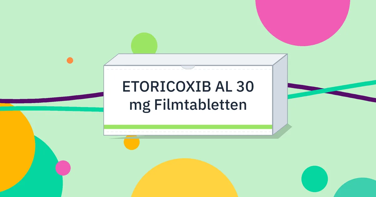 Symbolbild: Packung mit der Aufschrift ETORICOXIB AL 30 mg Filmtabletten (PZN 12464408) – Verfügbarkeit und Bezug in Apotheken in Frankfurt am Main