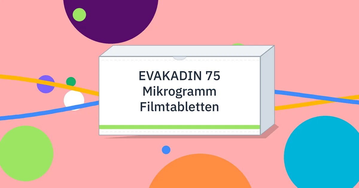 Symbolbild: Packung mit der Aufschrift EVAKADIN 75 Mikrogramm Filmtabletten (PZN 08454829) – Verfügbarkeit und Bezug in Apotheken in Frankfurt am Main