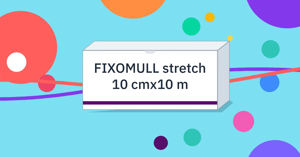 Symbolbild: Packung mit der Aufschrift FIXOMULL stretch 10 cmx10 m (PZN 00557300) – Verfügbarkeit und Bezug in Apotheken in Frankfurt am Main