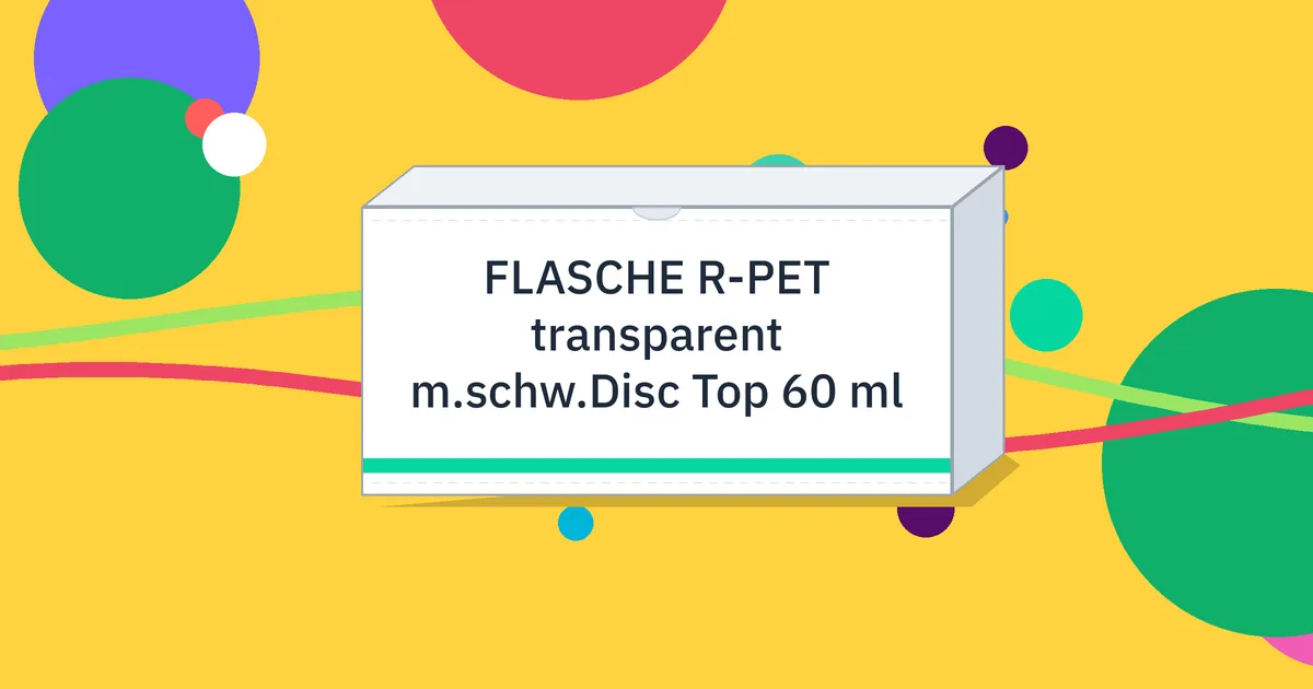 Symbolbild: Packung mit der Aufschrift FLASCHE R-PET transparent m.schw.Disc Top 60 ml (PZN 16681410) – Verfügbarkeit und Bezug in Apotheken in Frankfurt am Main