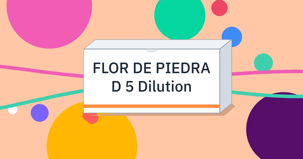Symbolbild: Packung mit der Aufschrift FLOR DE PIEDRA D 5 Dilution (PZN 02114570) – Verfügbarkeit und Bezug in Apotheken in Frankfurt am Main
