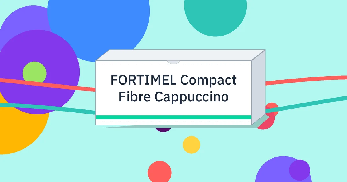Symbolbild: Packung mit der Aufschrift FORTIMEL Compact Fibre Cappuccino (PZN 19751594) – Verfügbarkeit und Bezug in Apotheken in Frankfurt am Main