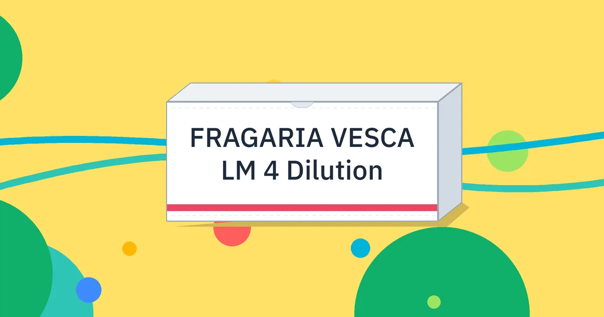 Symbolbild: Packung mit der Aufschrift FRAGARIA VESCA LM 4 Dilution (PZN 13490543) – Verfügbarkeit und Bezug in Apotheken in Frankfurt am Main