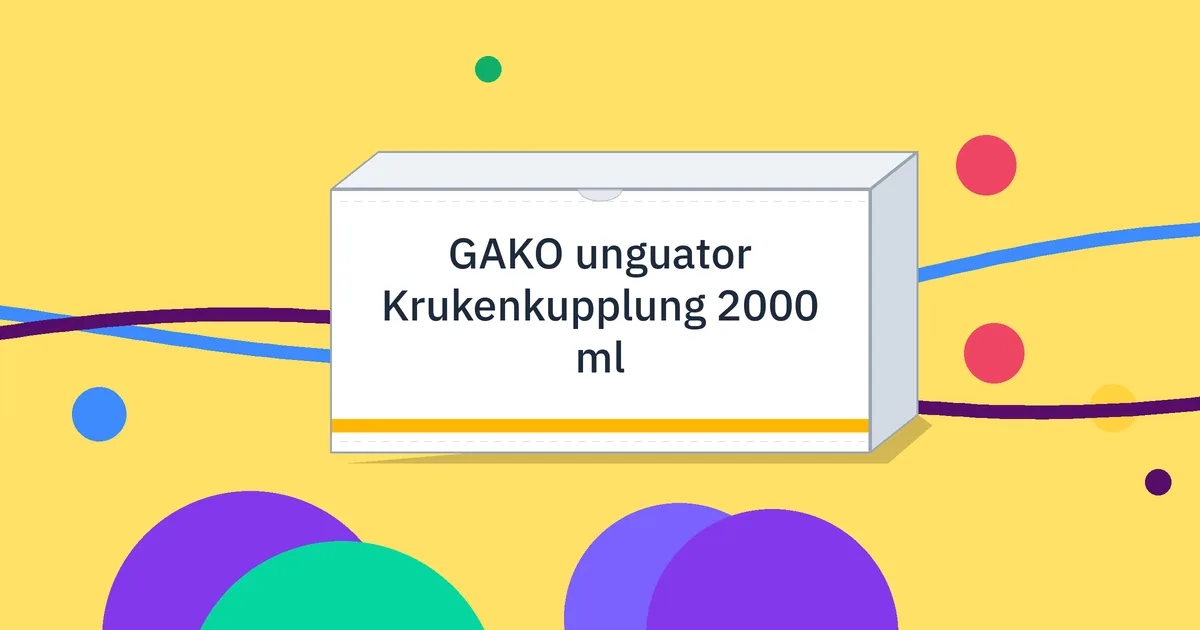Symbolbild: Packung mit der Aufschrift GAKO unguator Krukenkupplung 2000 ml (PZN 13918366) – Verfügbarkeit und Bezug in Apotheken in Frankfurt am Main