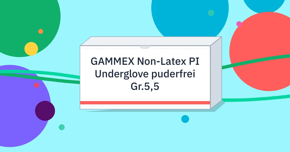 Symbolbild: Packung mit der Aufschrift GAMMEX Non-Latex PI Underglove puderfrei Gr.5,5 (PZN 11614716) – Verfügbarkeit und Bezug in Apotheken in Frankfurt am Main