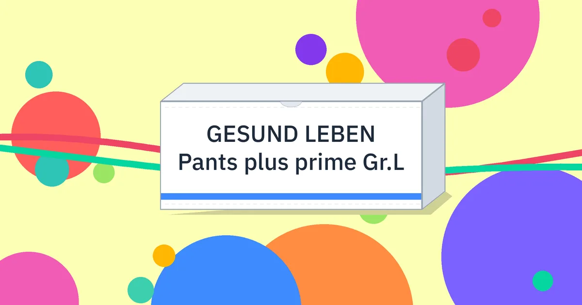 Symbolbild: Packung mit der Aufschrift GESUND LEBEN Pants plus prime Gr.L (PZN 12638133) – Verfügbarkeit und Bezug in Apotheken in Frankfurt am Main
