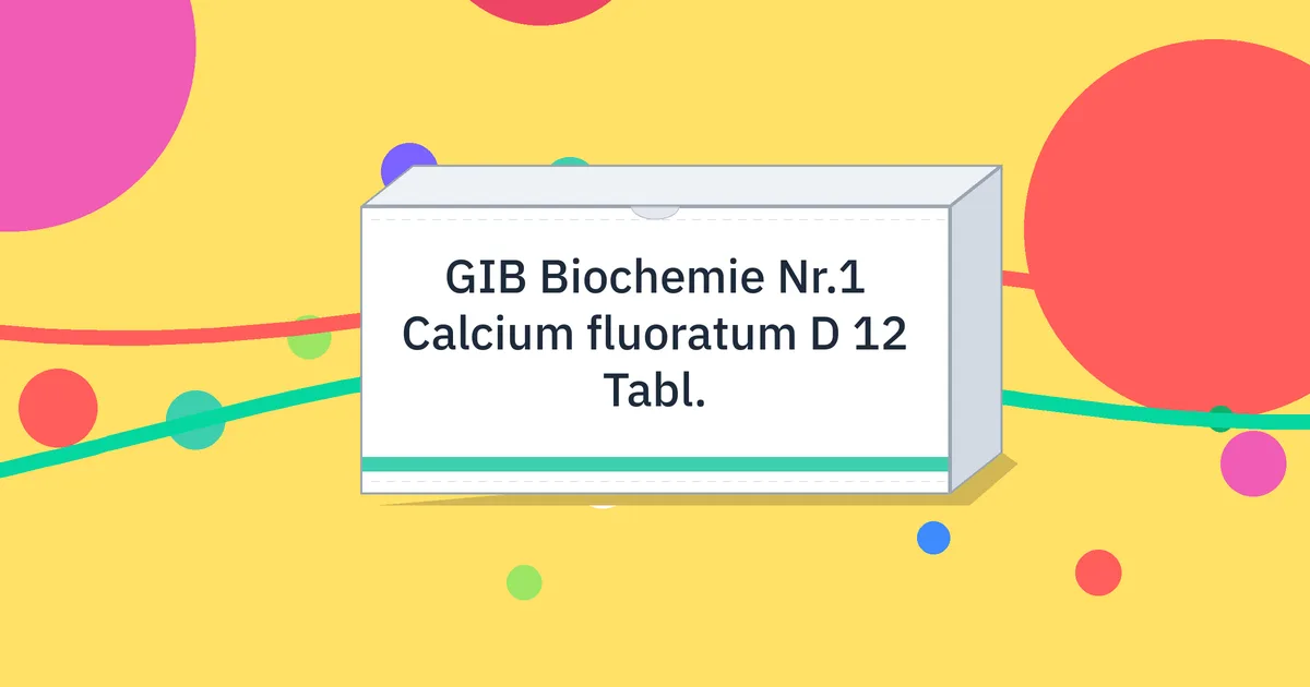 Symbolbild: Packung mit der Aufschrift GIB Biochemie Nr.1 Calcium fluoratum D 12 Tabl. (PZN 08480956) – Verfügbarkeit und Bezug in Apotheken in Frankfurt am Main