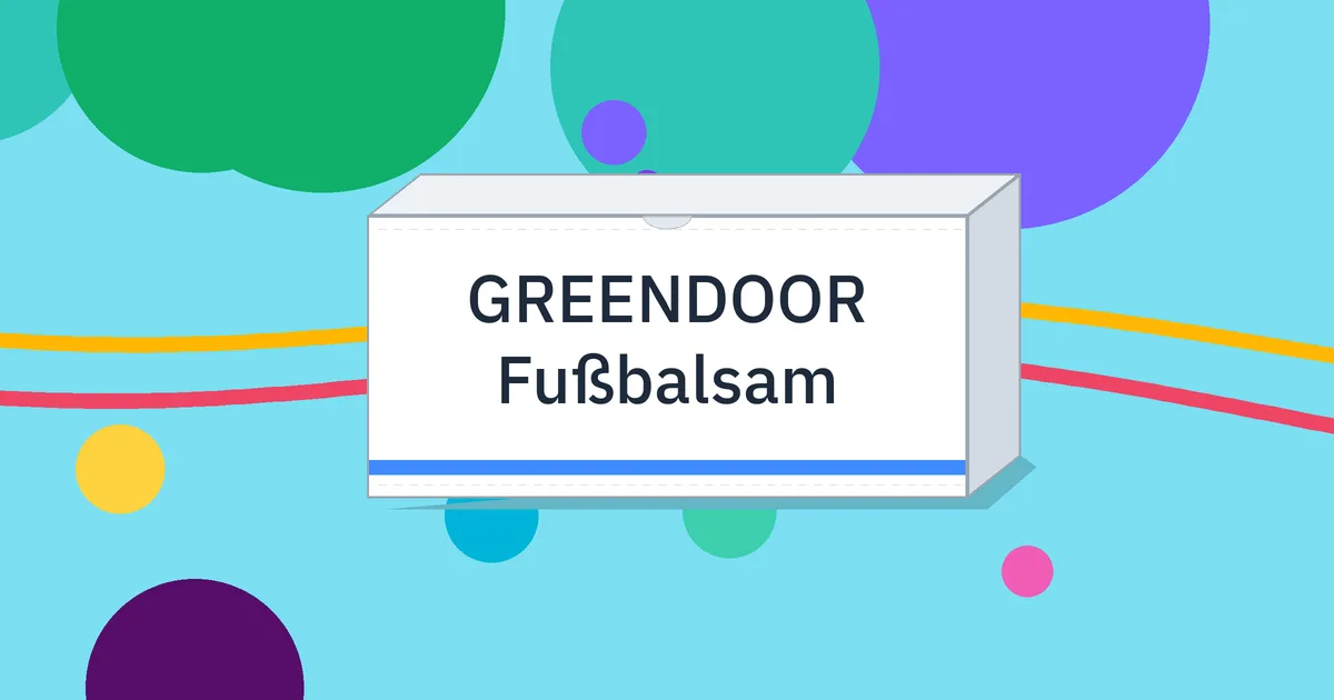 Symbolbild: Packung mit der Aufschrift GREENDOOR Fußbalsam (PZN 15406771) – Verfügbarkeit und Bezug in Apotheken in Frankfurt am Main