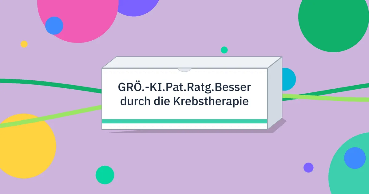 Symbolbild: Packung mit der Aufschrift GRÖ.-KI.Pat.Ratg.Besser durch die Krebstherapie (PZN 10980548) – Verfügbarkeit und Bezug in Apotheken in Frankfurt am Main