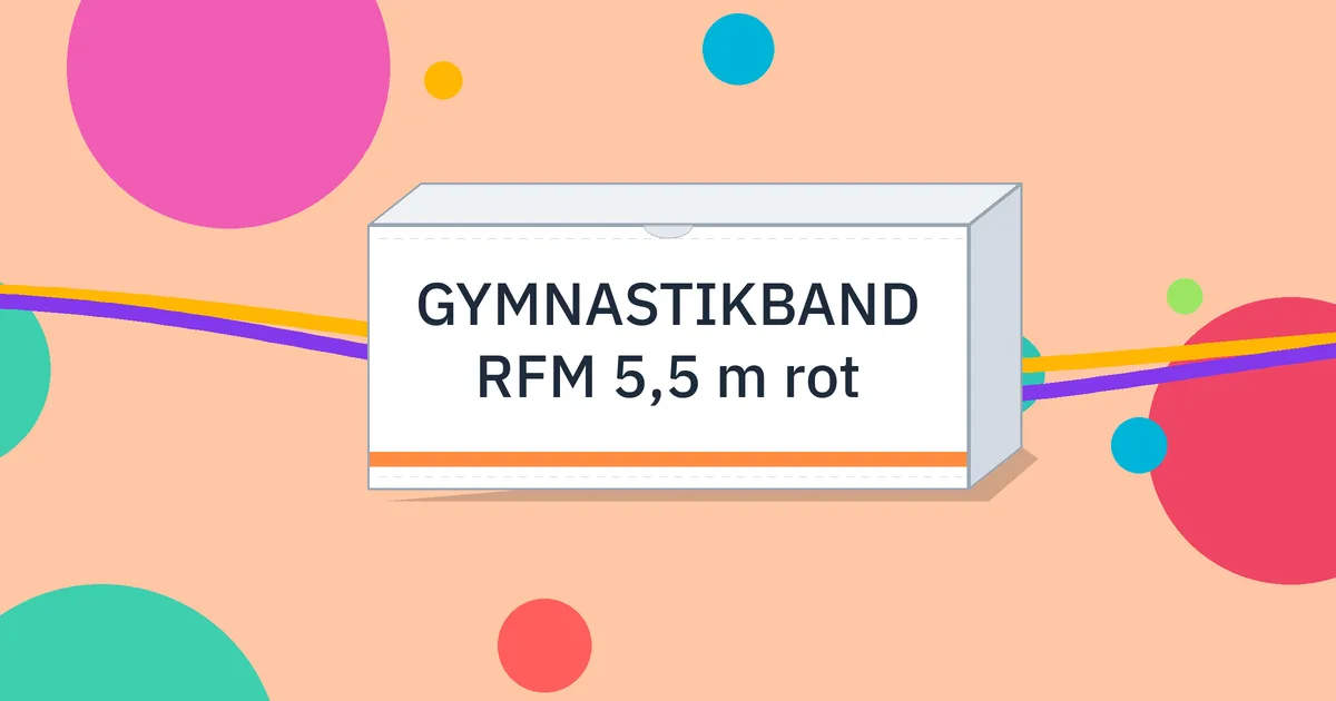Symbolbild: Packung mit der Aufschrift GYMNASTIKBAND RFM 5,5 m rot (PZN 01202740) – Verfügbarkeit und Bezug in Apotheken in Frankfurt am Main