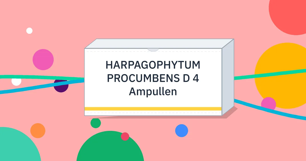 Symbolbild: Packung mit der Aufschrift HARPAGOPHYTUM PROCUMBENS D 4 Ampullen (PZN 11706269) – Verfügbarkeit und Bezug in Apotheken in Frankfurt am Main