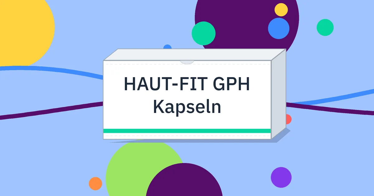 Symbolbild: Packung mit der Aufschrift HAUT-FIT GPH Kapseln (PZN 01160711) – Verfügbarkeit und Bezug in Apotheken in Frankfurt am Main