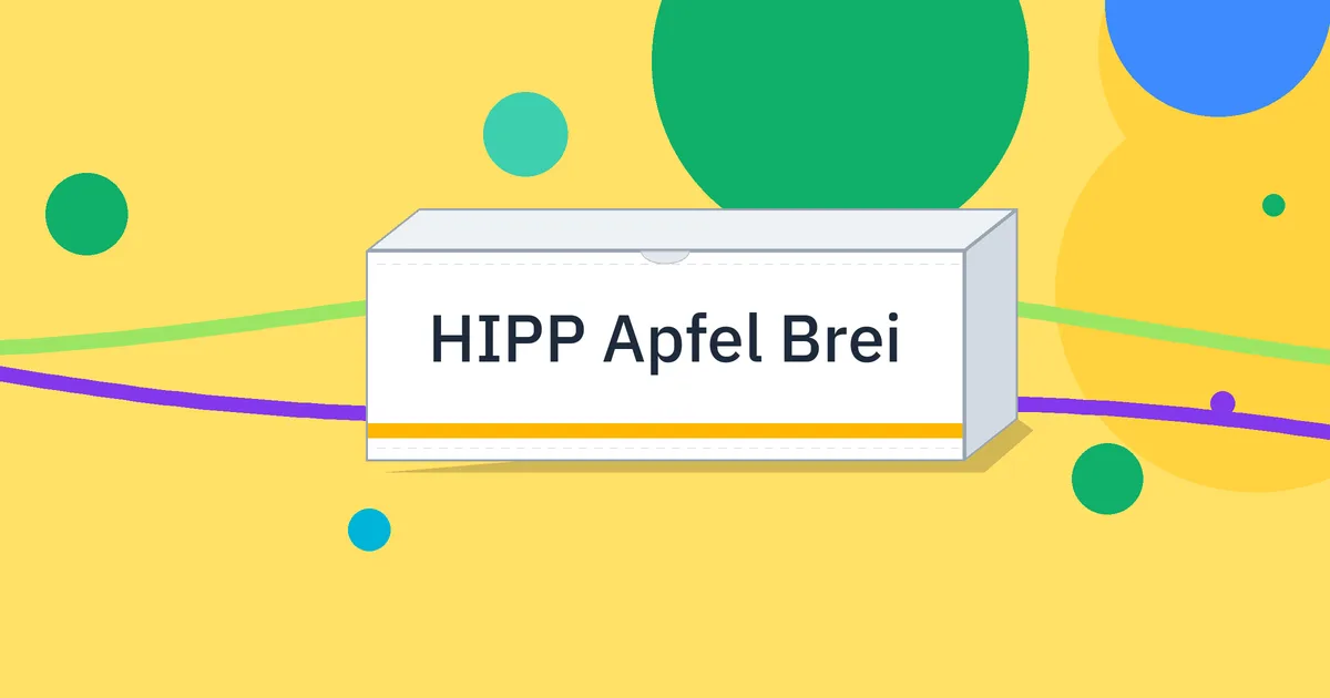 Symbolbild: Packung mit der Aufschrift HIPP Apfel Brei (PZN 19687198) – Verfügbarkeit und Bezug in Apotheken in Frankfurt am Main