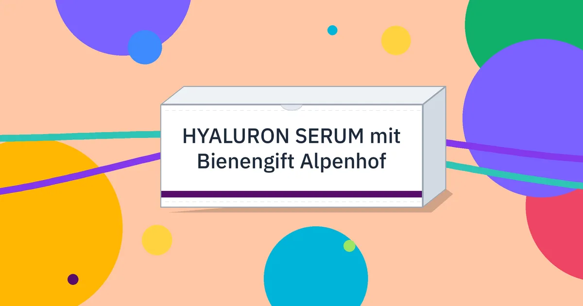 Symbolbild: Packung mit der Aufschrift HYALURON SERUM mit Bienengift Alpenhof (PZN 20894181) – Verfügbarkeit und Bezug in Apotheken in Frankfurt am Main