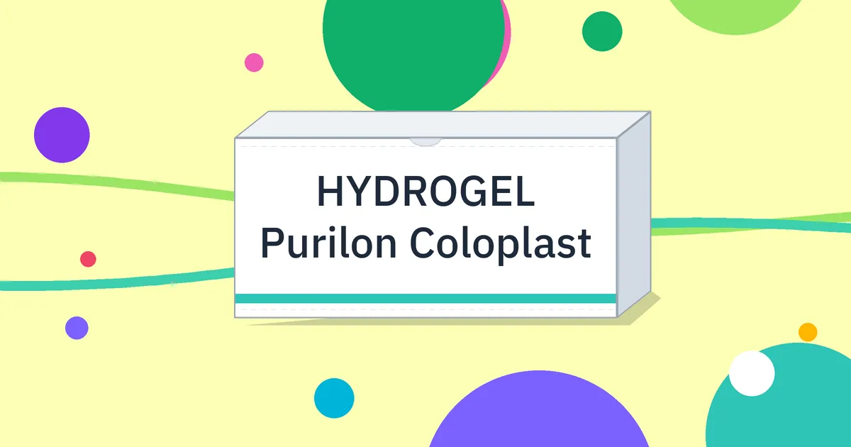 Symbolbild: Packung mit der Aufschrift HYDROGEL Purilon Coloplast (PZN 07775218) – Verfügbarkeit und Bezug in Apotheken in Frankfurt am Main