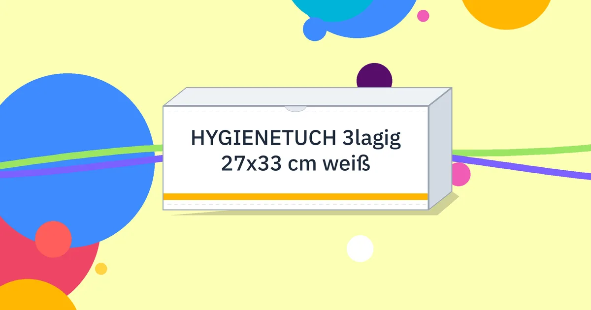 Symbolbild: Packung mit der Aufschrift HYGIENETUCH 3lagig 27x33 cm weiß (PZN 11047588) – Verfügbarkeit und Bezug in Apotheken in Frankfurt am Main