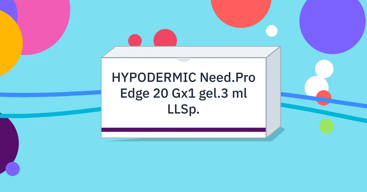 Symbolbild: Packung mit der Aufschrift HYPODERMIC Need.Pro Edge 20 Gx1 gel.3 ml LLSp. (PZN 00903280) – Verfügbarkeit und Bezug in Apotheken in Frankfurt am Main