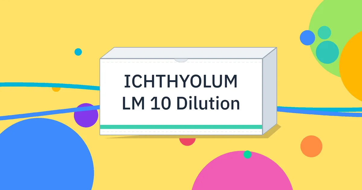 Symbolbild: Packung mit der Aufschrift ICHTHYOLUM LM 10 Dilution (PZN 13558577) – Verfügbarkeit und Bezug in Apotheken in Frankfurt am Main