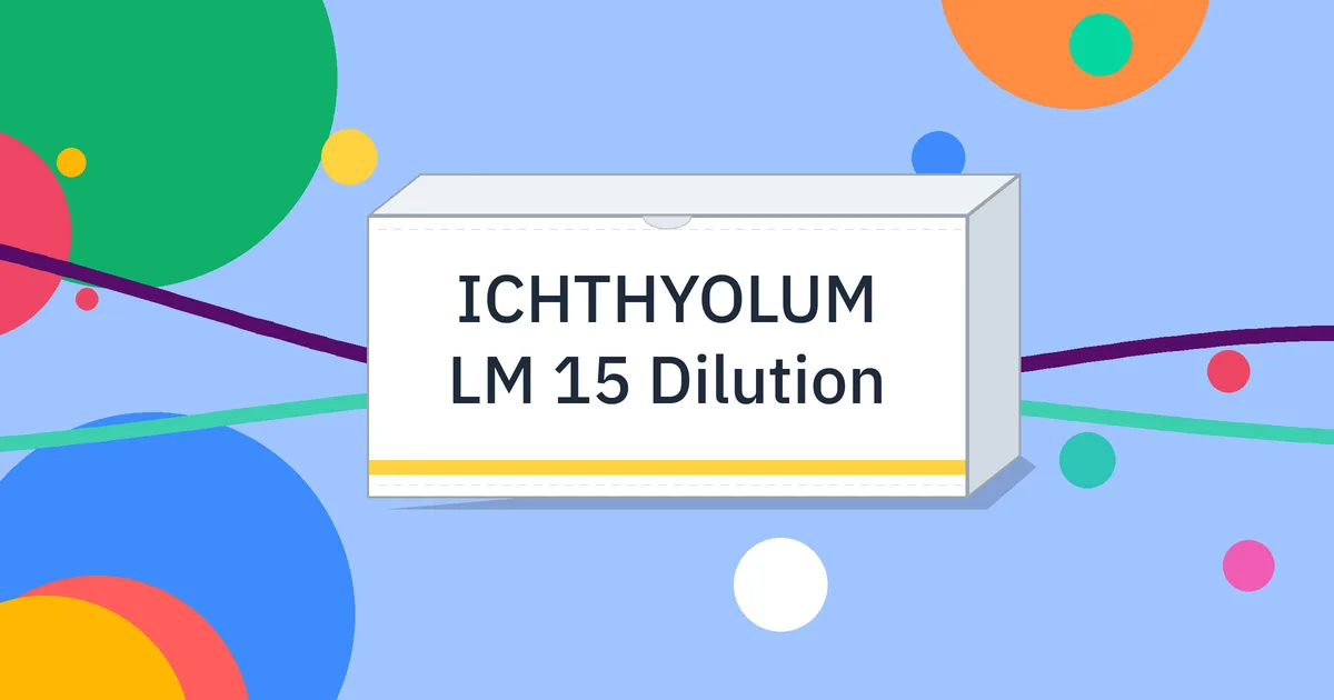 Symbolbild: Packung mit der Aufschrift ICHTHYOLUM LM 15 Dilution (PZN 13558637) – Verfügbarkeit und Bezug in Apotheken in Frankfurt am Main