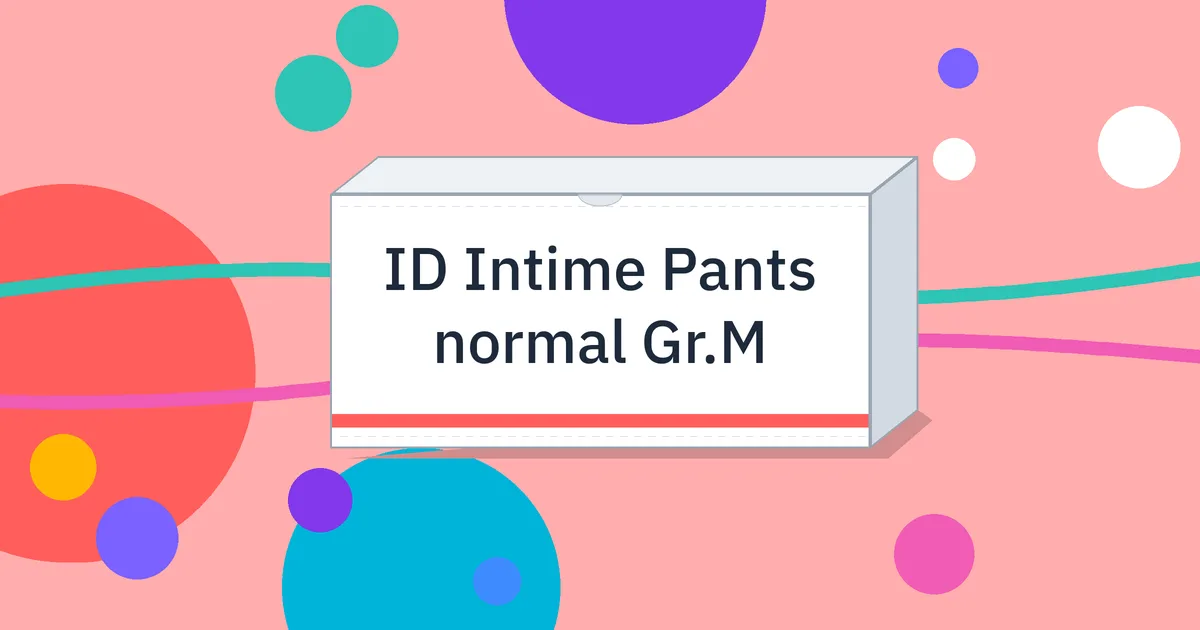 Symbolbild: Packung mit der Aufschrift ID Intime Pants normal Gr.M (PZN 14168252) – Verfügbarkeit und Bezug in Apotheken in Frankfurt am Main