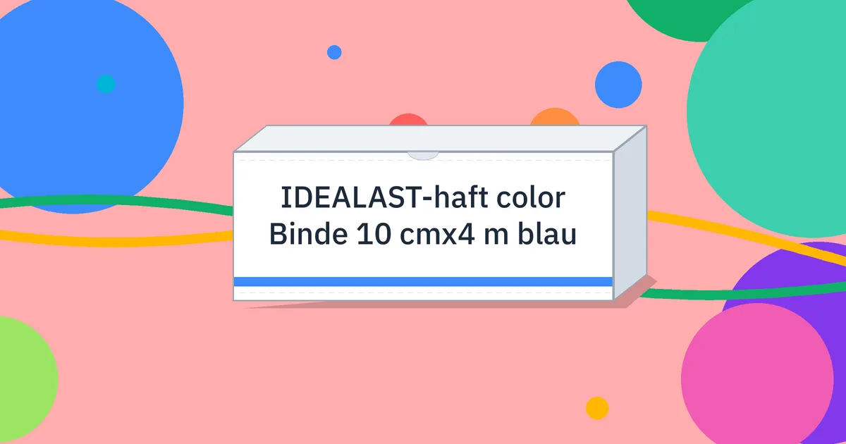 Symbolbild: Packung mit der Aufschrift IDEALAST-haft color Binde 10 cmx4 m blau (PZN 12579293) – Verfügbarkeit und Bezug in Apotheken in Frankfurt am Main