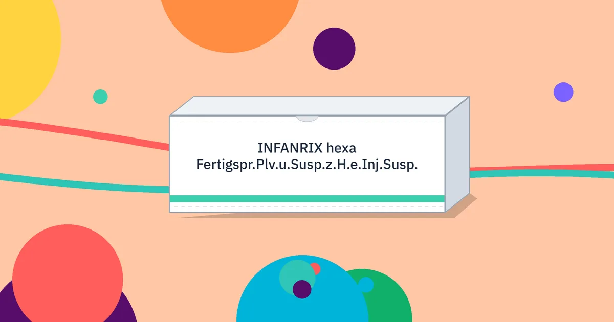 Symbolbild: Packung mit der Aufschrift INFANRIX hexa Fertigspr.Plv.u.Susp.z.H.e.Inj.Susp. (PZN 09921552) – Verfügbarkeit und Bezug in Apotheken in Frankfurt am Main