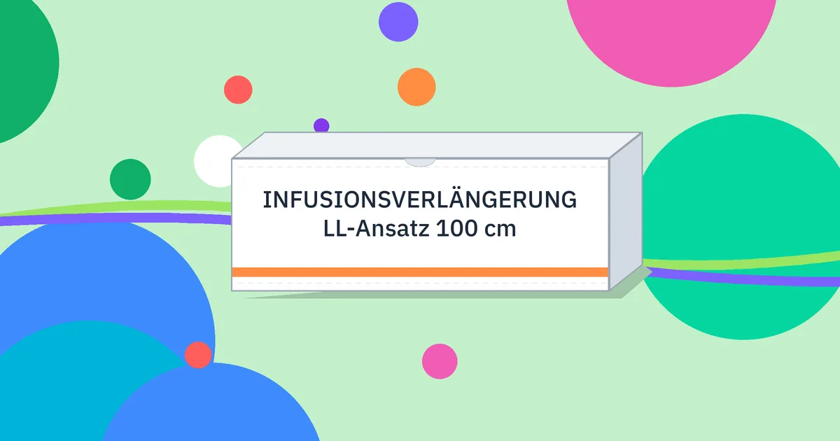 Symbolbild: Packung mit der Aufschrift INFUSIONSVERLÄNGERUNG LL-Ansatz 100 cm (PZN 04500372) – Verfügbarkeit und Bezug in Apotheken in Frankfurt am Main