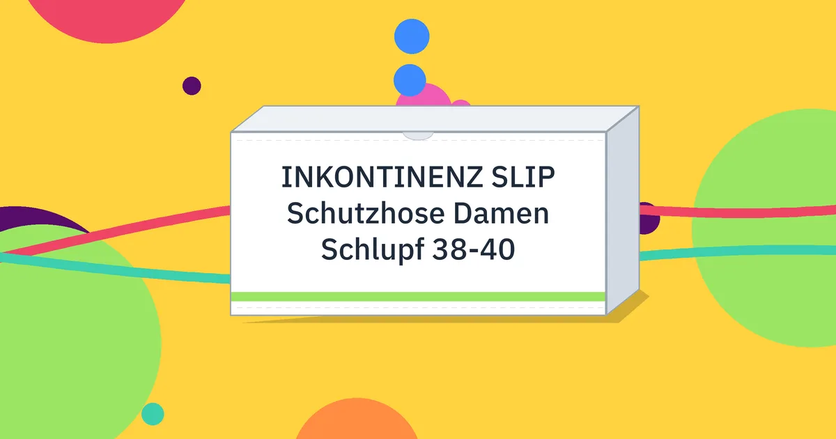 Symbolbild: Packung mit der Aufschrift INKONTINENZ SLIP Schutzhose Damen Schlupf 38-40 (PZN 10915634) – Verfügbarkeit und Bezug in Apotheken in Frankfurt am Main