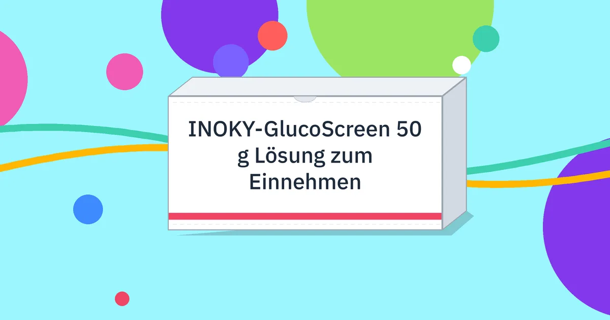 Symbolbild: Packung mit der Aufschrift INOKY-GlucoScreen 50 g Lösung zum Einnehmen (PZN 20315585) – Verfügbarkeit und Bezug in Apotheken in Frankfurt am Main