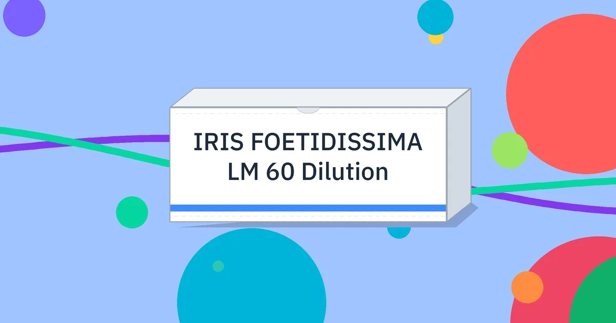 Symbolbild: Packung mit der Aufschrift IRIS FOETIDISSIMA LM 60 Dilution (PZN 12914165) – Verfügbarkeit und Bezug in Apotheken in Frankfurt am Main