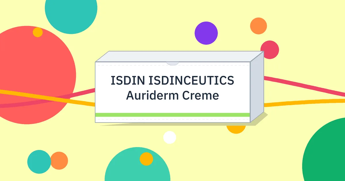 Symbolbild: Packung mit der Aufschrift ISDIN ISDINCEUTICS Auriderm Creme (PZN 14349640) – Verfügbarkeit und Bezug in Apotheken in Frankfurt am Main