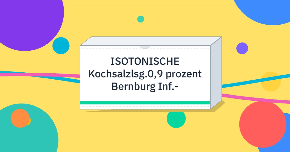 Symbolbild: Packung mit der Aufschrift ISOTONISCHE Kochsalzlsg.0,9 prozent Bernburg Inf.- (PZN 07510856) – Verfügbarkeit und Bezug in Apotheken in Frankfurt am Main