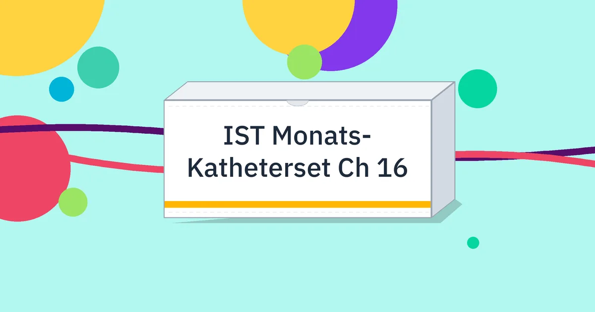 Symbolbild: Packung mit der Aufschrift IST Monats-Katheterset Ch 16 (PZN 09694412) – Verfügbarkeit und Bezug in Apotheken in Frankfurt am Main