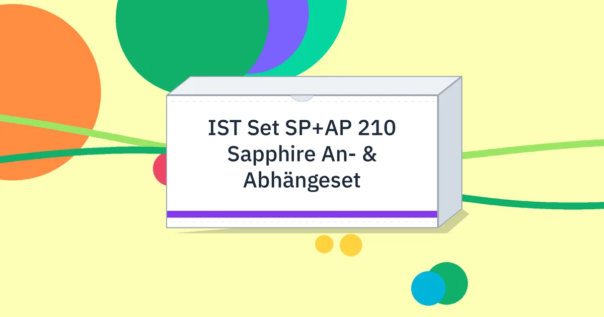 Symbolbild: Packung mit der Aufschrift IST Set SP+AP 210 Sapphire An- & Abhängeset (PZN 19289109) – Verfügbarkeit und Bezug in Apotheken in Frankfurt am Main