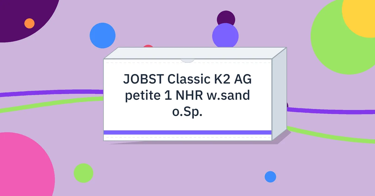 Symbolbild: Packung mit der Aufschrift JOBST Classic K2 AG petite 1 NHR w.sand o.Sp. (PZN 11274031) – Verfügbarkeit und Bezug in Apotheken in Frankfurt am Main