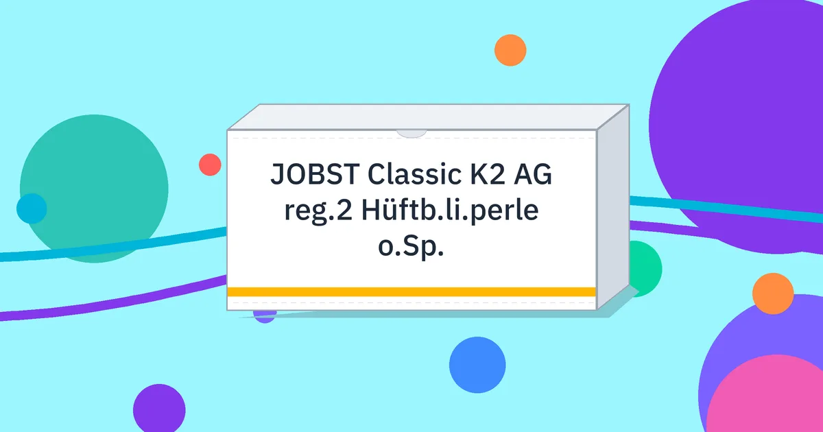 Symbolbild: Packung mit der Aufschrift JOBST Classic K2 AG reg.2 Hüftb.li.perle o.Sp. (PZN 13066070) – Verfügbarkeit und Bezug in Apotheken in Frankfurt am Main