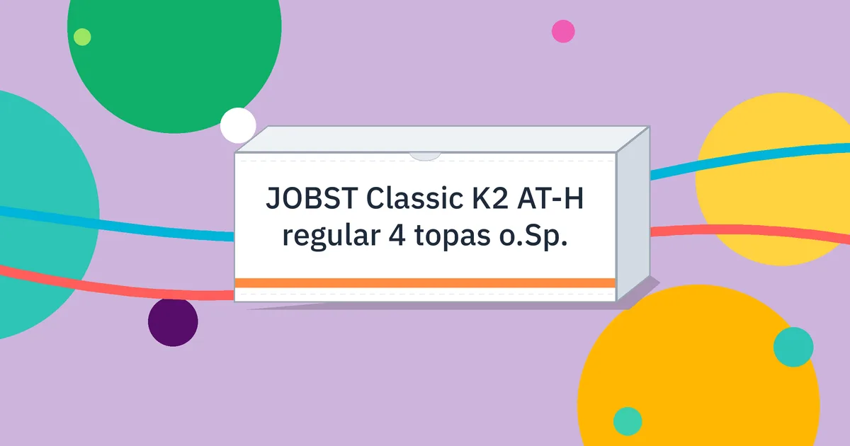 Symbolbild: Packung mit der Aufschrift JOBST Classic K2 AT-H regular 4 topas o.Sp. (PZN 13069045) – Verfügbarkeit und Bezug in Apotheken in Frankfurt am Main