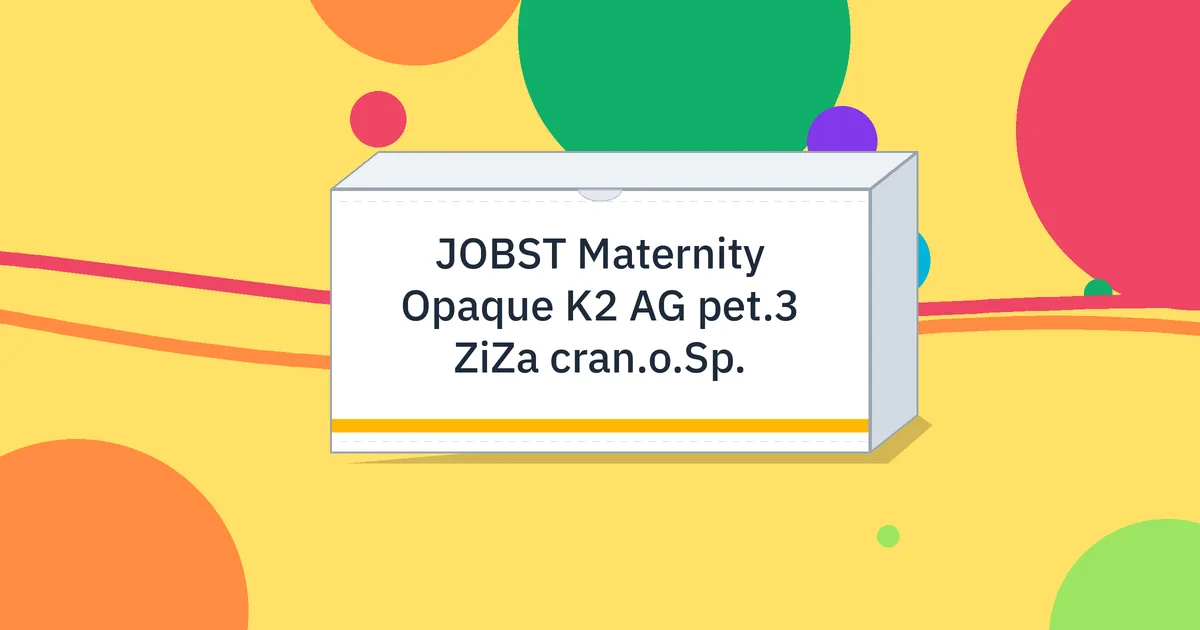 Symbolbild: Packung mit der Aufschrift JOBST Maternity Opaque K2 AG pet.3 ZiZa cran.o.Sp. (PZN 15858384) – Verfügbarkeit und Bezug in Apotheken in Frankfurt am Main
