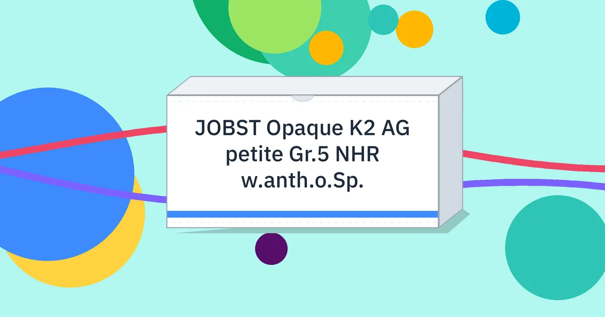 Symbolbild: Packung mit der Aufschrift JOBST Opaque K2 AG petite Gr.5 NHR w.anth.o.Sp. (PZN 16286642) – Verfügbarkeit und Bezug in Apotheken in Frankfurt am Main