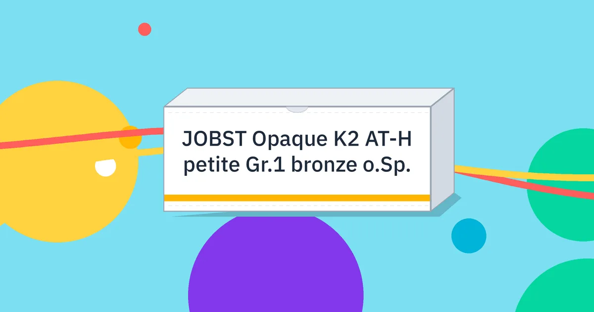 Symbolbild: Packung mit der Aufschrift JOBST Opaque K2 AT-H petite Gr.1 bronze o.Sp. (PZN 13118200) – Verfügbarkeit und Bezug in Apotheken in Frankfurt am Main