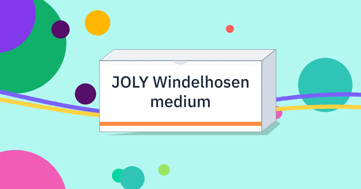 Symbolbild: Packung mit der Aufschrift JOLY Windelhosen medium (PZN 18202997) – Verfügbarkeit und Bezug in Apotheken in Frankfurt am Main