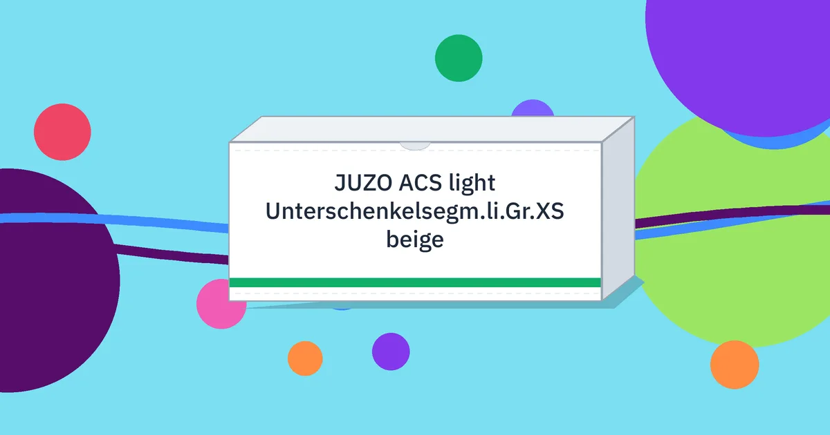 Symbolbild: Packung mit der Aufschrift JUZO ACS light Unterschenkelsegm.li.Gr.XS beige (PZN 13884928) – Verfügbarkeit und Bezug in Apotheken in Frankfurt am Main