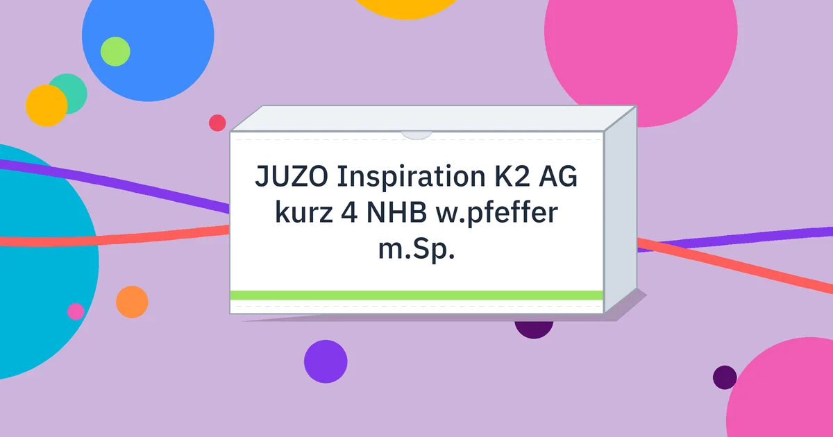 Symbolbild: Packung mit der Aufschrift JUZO Inspiration K2 AG kurz 4 NHB w.pfeffer m.Sp. (PZN 14949328) – Verfügbarkeit und Bezug in Apotheken in Frankfurt am Main